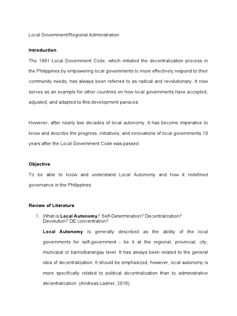 What Is Local Autonomy In The Philippines