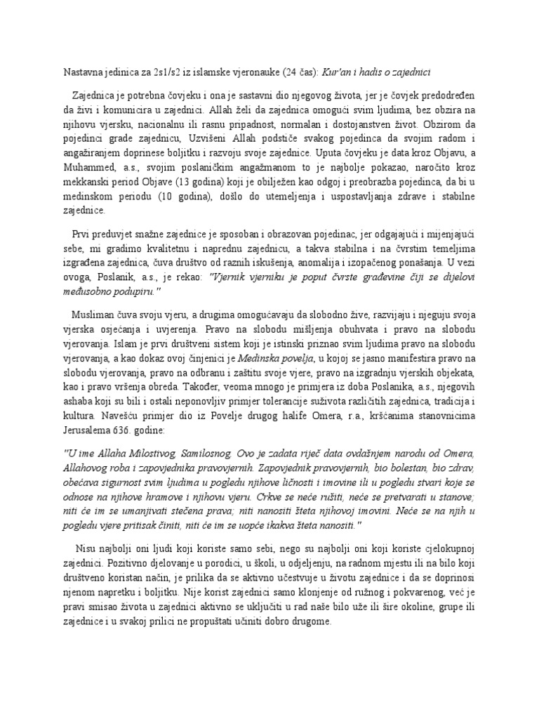 2s1s2-Kuran I Hadis o Zajednici-24 | PDF