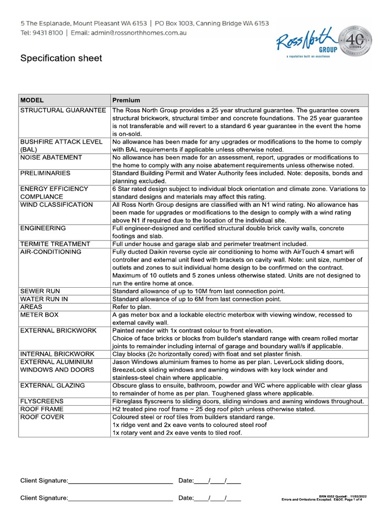 Premium Specification | PDF