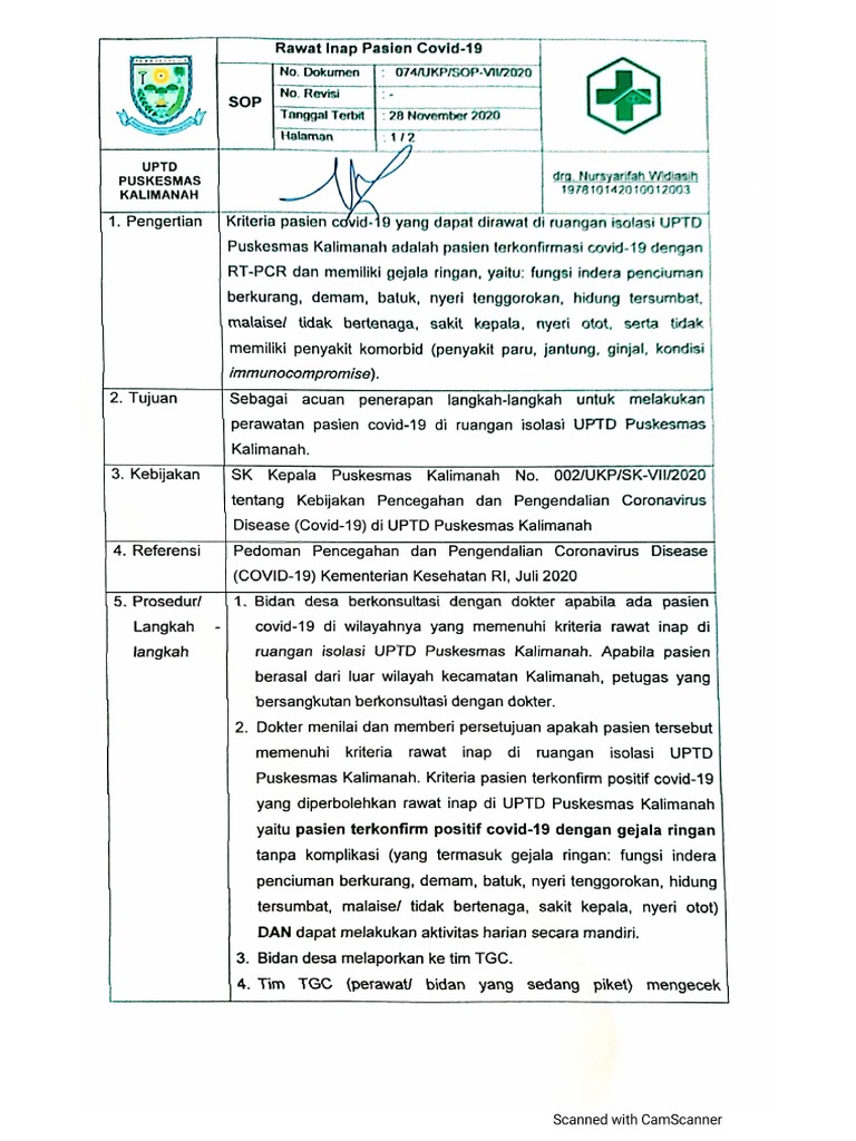 Sop Rawat Inap | PDF
