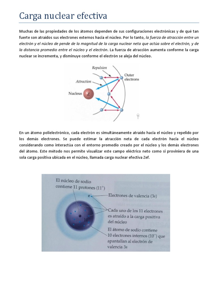Carga Nuclear Efectiva | PDF | Configuración electronica | Núcleo atómico