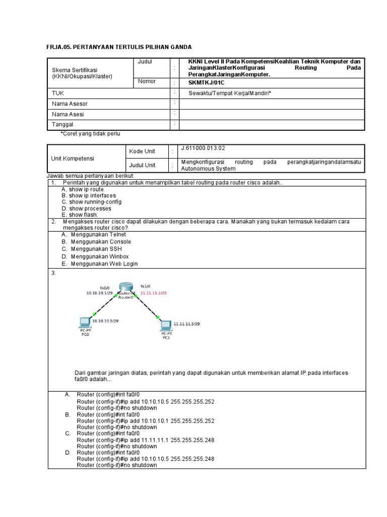 Konfigurasi Routing dan Jaringan pada Perangkat Cisco dan Mikrotik | PDF