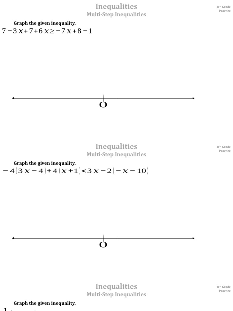 Multi-Step Inequalities: Graph The Given Inequality | PDF ...