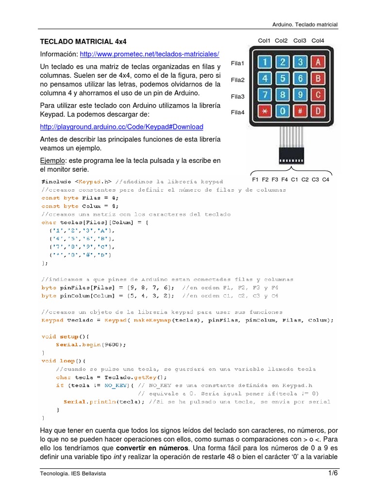 Teclado Matricial | PDF | Teclado | Matriz (Matemáticas)