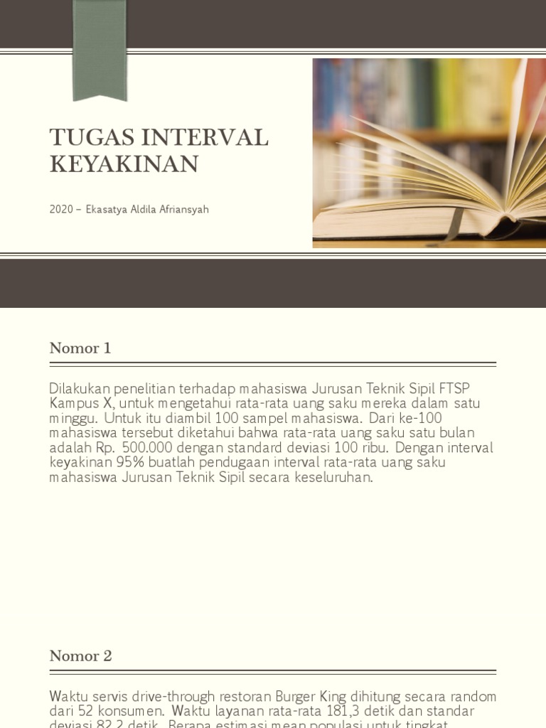 Contoh Soal Interval Keyakinan | PDF | Kesehatan Holistik | Sains ...