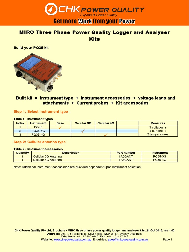 Get More From Your: MIRO Three Phase Power Quality Logger and Analyser ...