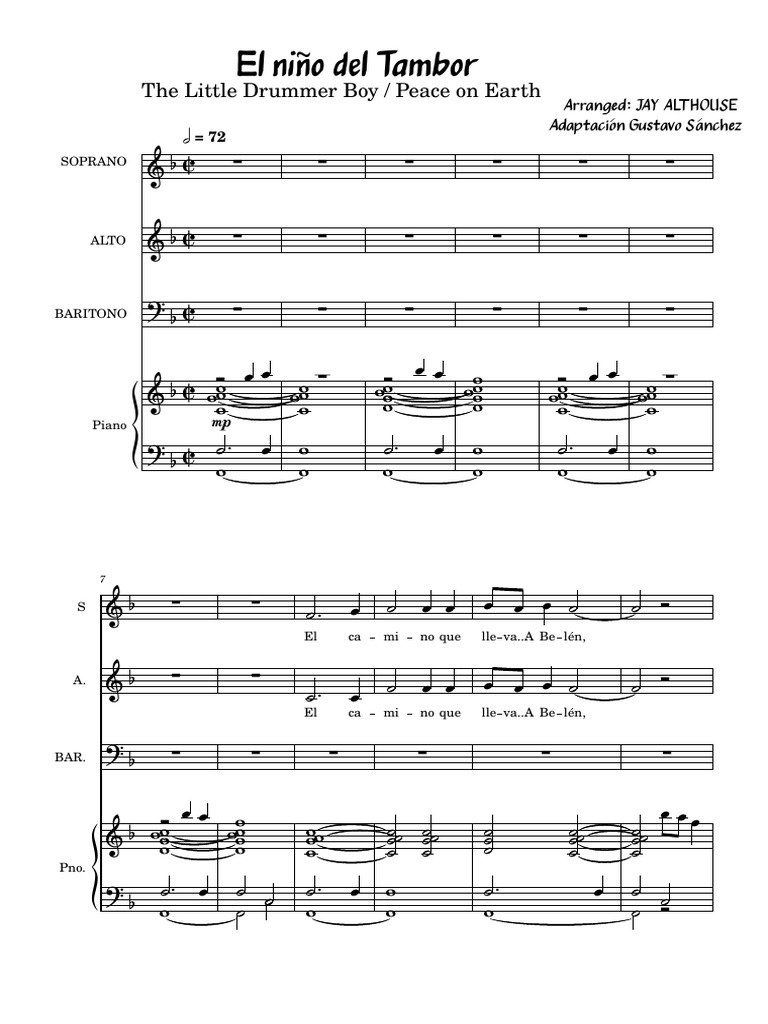 Partitura de El Niño del Tambor | PDF