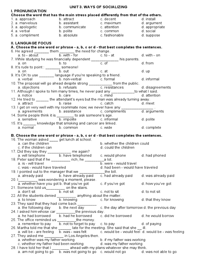 Unit 3 Pdf Body Language Nonverbal Communication
