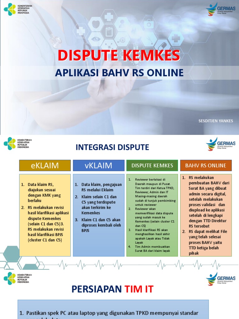 DISPUTE KEMKES APLIKASI BAHV RS ONLINE | PDF