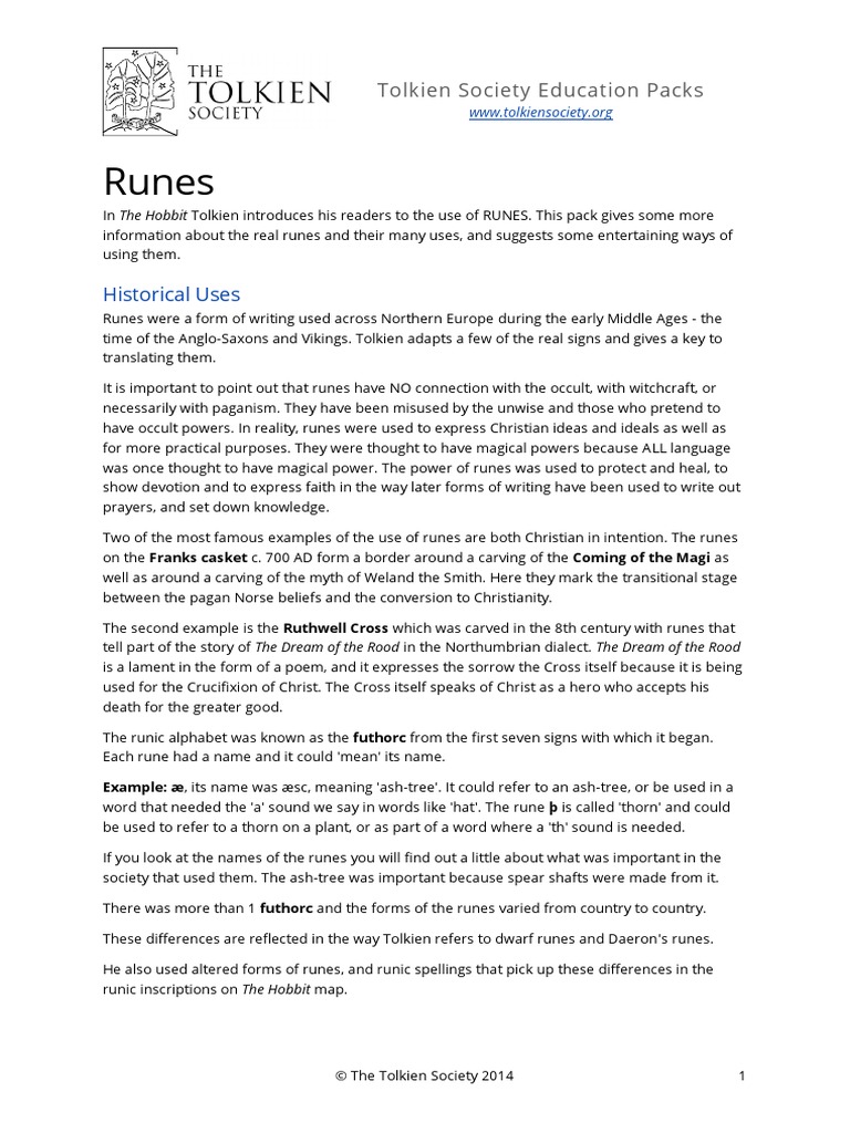Dwarf Runes - LOTR | PDF | Runes | Bilbo Baggins