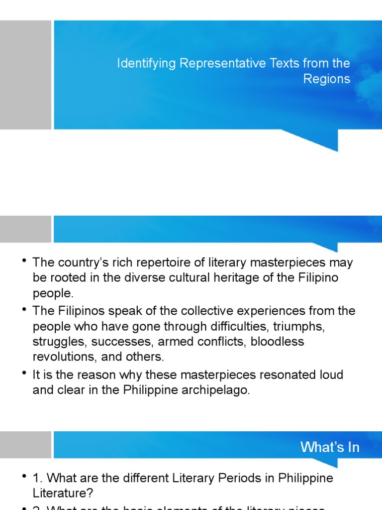 Identifying Representative Texts From The Regions | PDF | Cognitive ...