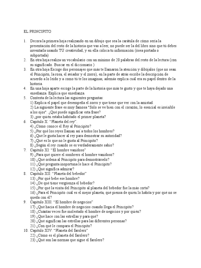 Estrategia de Lectura2 El Principito | PDF | El Principito