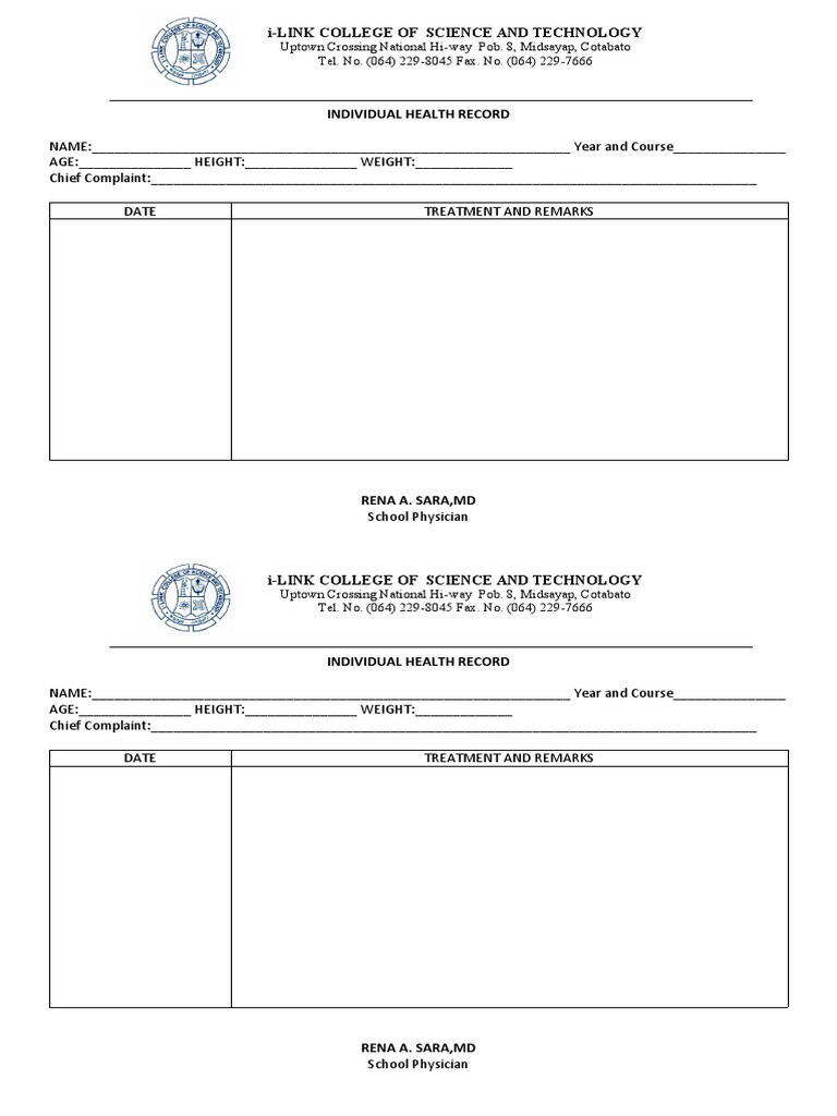 Individual Health Record | PDF | Health Care | Medicine