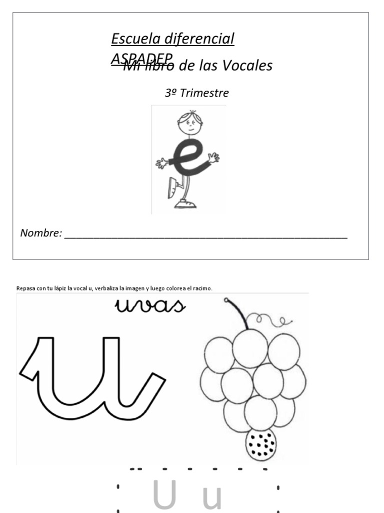 Mi Librito de Las Vocales 1 | PDF | Color | Ligero