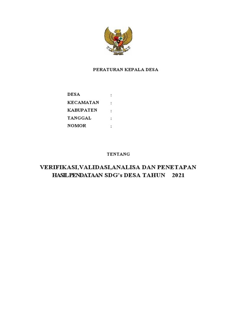Contoh Perkades Sdgs - Ok | PDF | Pengelolaan Keuangan & Uang