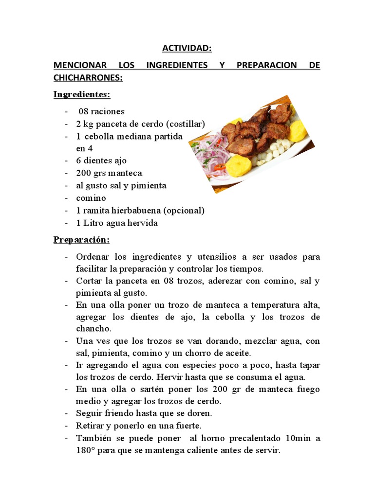 Cómo preparar chicharrones: ingredientes y pasos para cocinar este ...