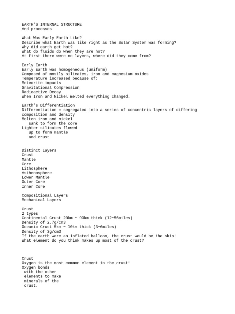Lesson - Earth's Structure | PDF | Earth | Crust (Geology)