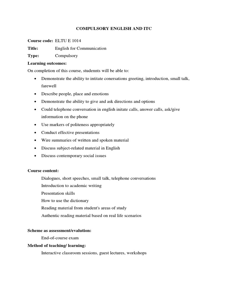 English For Communication | PDF | Spreadsheet | Internet & Web