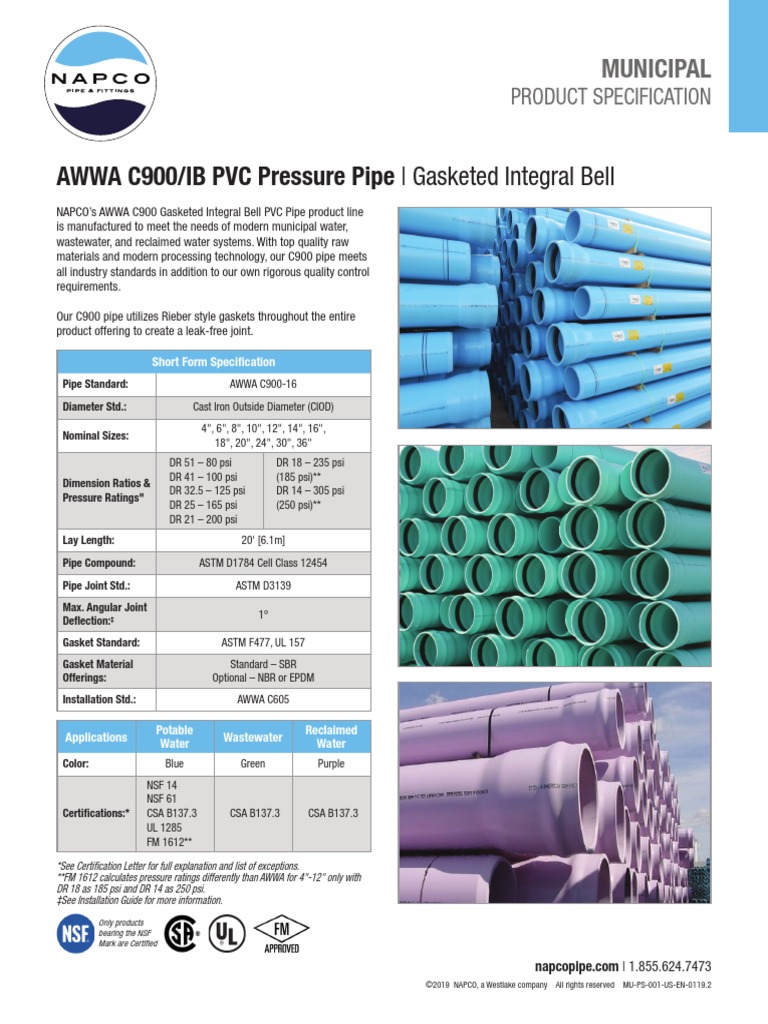 FT - AWWA C900 - Tubería Enterrada C900 | PDF | Pipe (Fluid Conveyance ...