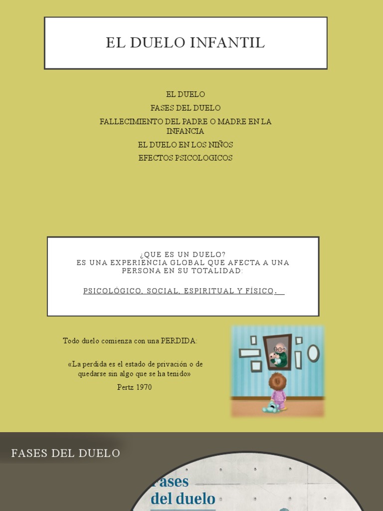 Duelo Infantil: Fases y Efectos | PDF | Dolor | Depresión (estado de ánimo)