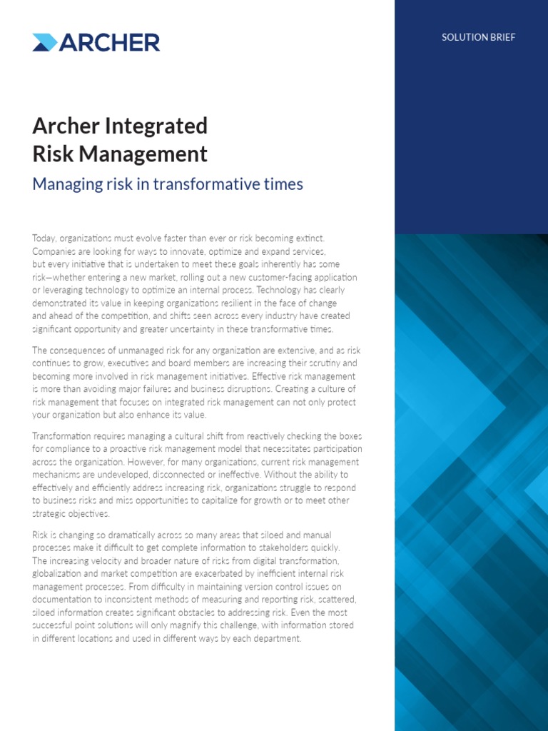 Archer Integrated Risk Management | PDF | Risk Management | Risk