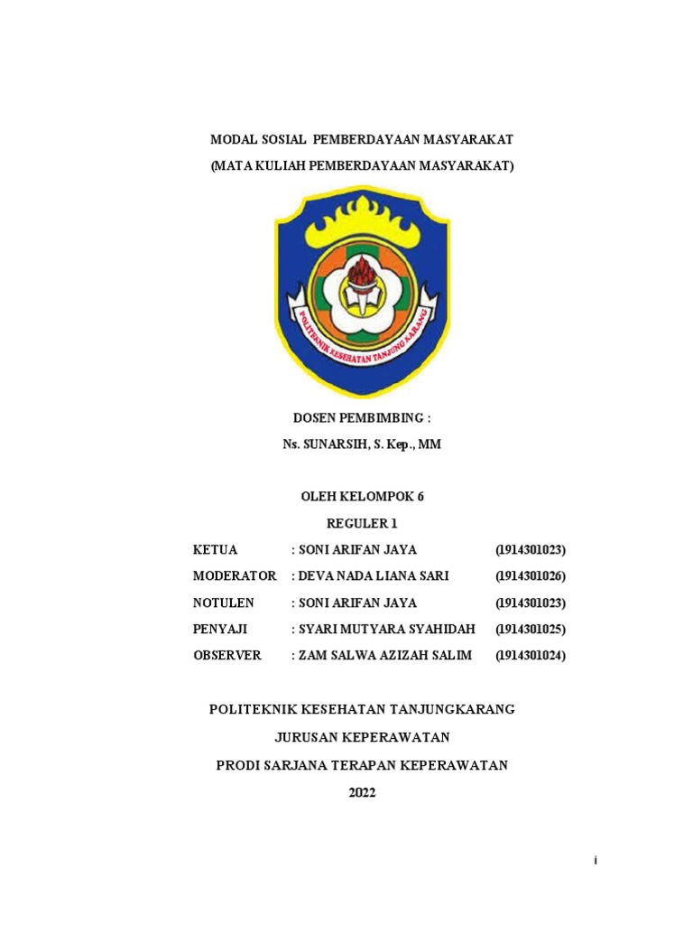 Kel 6 Konsep Modal Sosial Dalam Proses Pemberdayaan Masyarakat ...
