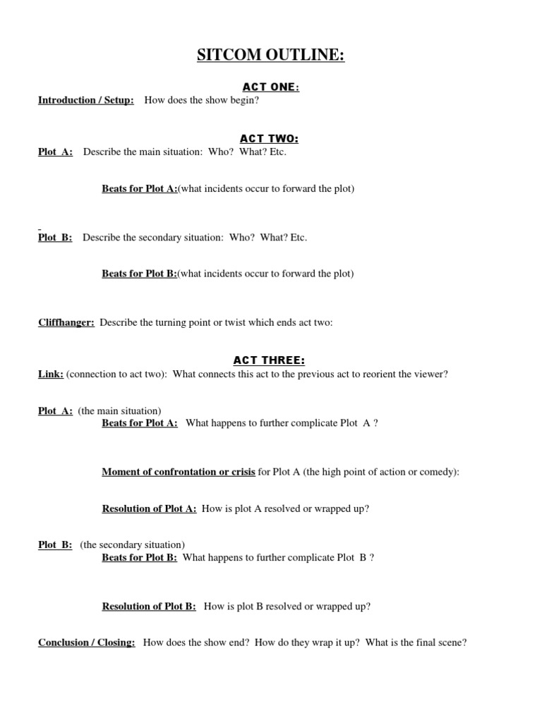 Sitcom Outline | PDF