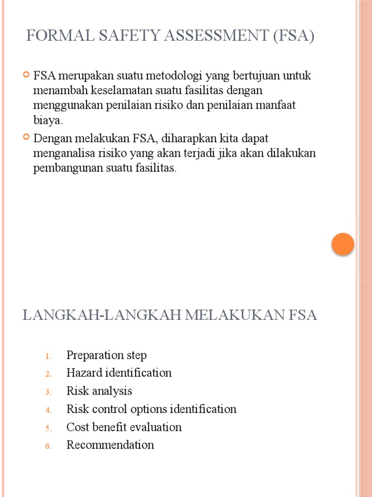 Formal Safety Assessment (Fsa) | PDF