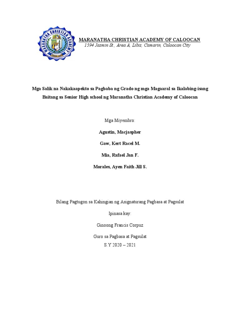 Filipino Research Kabanata 1 | PDF