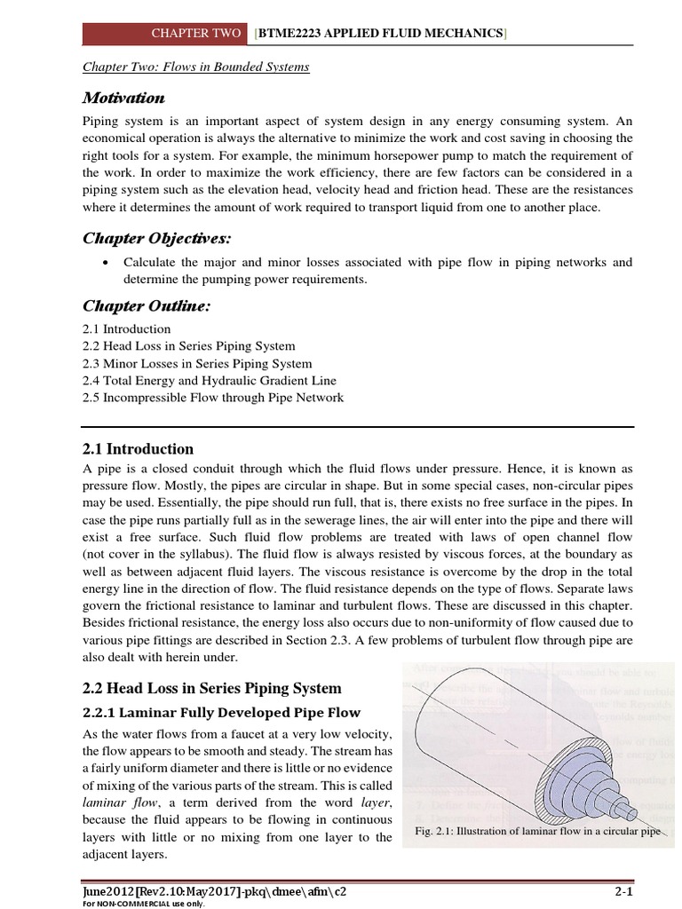 Chapter 2 - Losses in Piping Systems | PDF | Fluid Dynamics | Reynolds Number