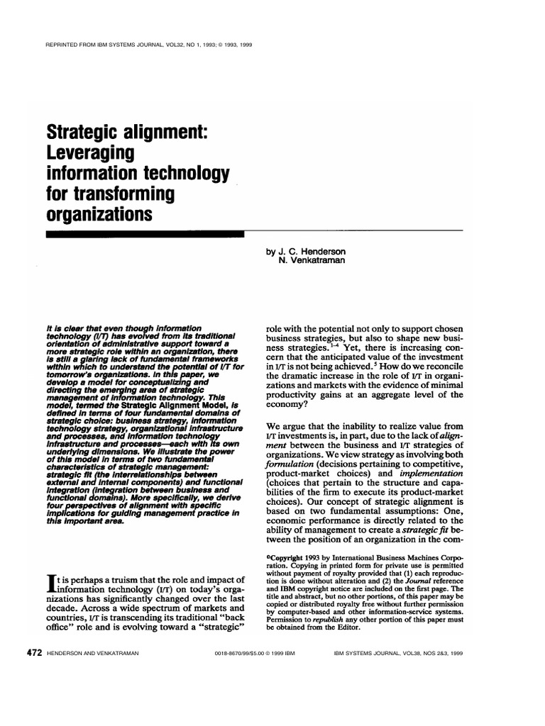 L3 Option 1 Strategic Alignment Leveraging Information Technology For ...