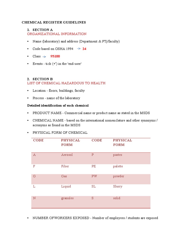 Daftar Bahan Kimia Chemical Register Guidelines | PDF | Personal ...