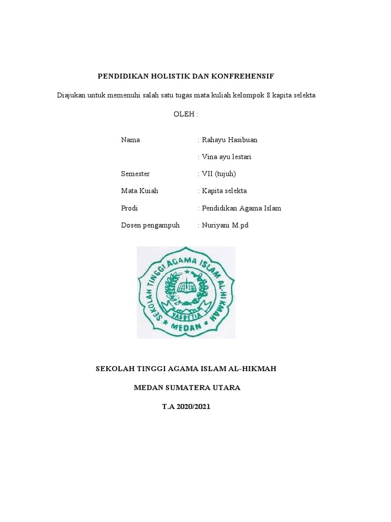 Pendidikan Holistik dan Komprehensif: Konsep dan Landasannya | PDF