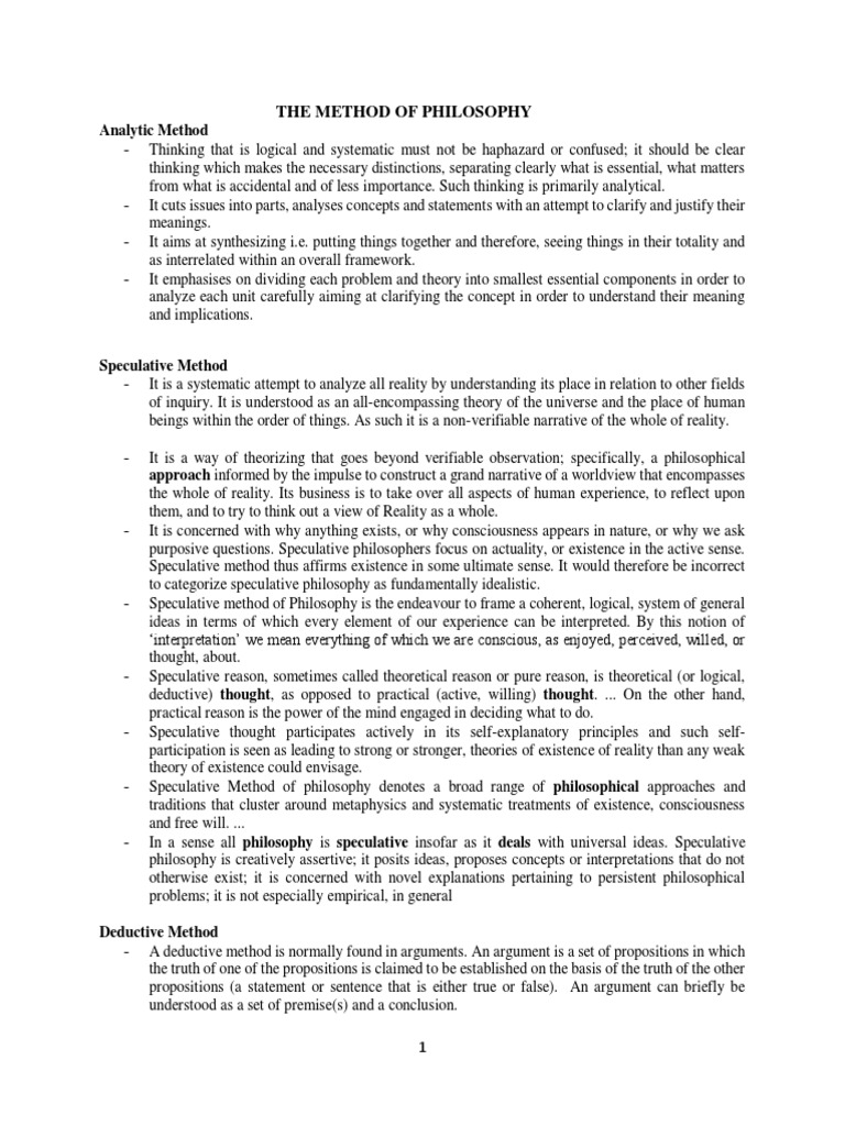 Top 4 Methods of Philosophy | PDF | Phenomenology (Philosophy) | Argument
