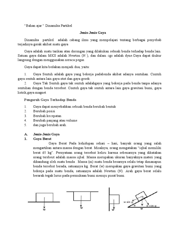Bahan Ajar Jeni Jenis Gaya | PDF