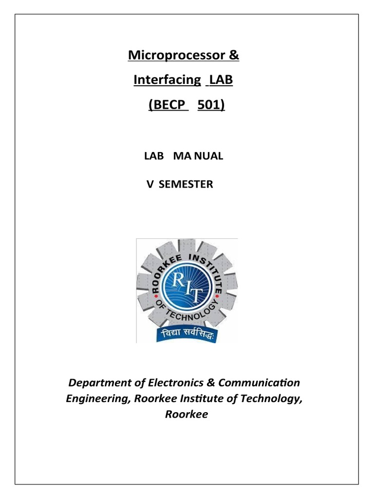 Microprocessor & Interfacing LAB 501) (Becp: Lab Ma Nual V Semester | PDF | Subtraction | Binary ...