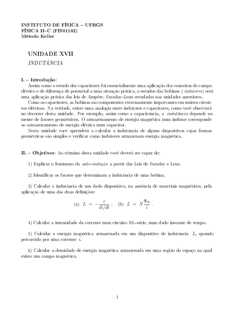 Indutância: Conceitos e Cálculos | PDF | Indutância | Magnetismo