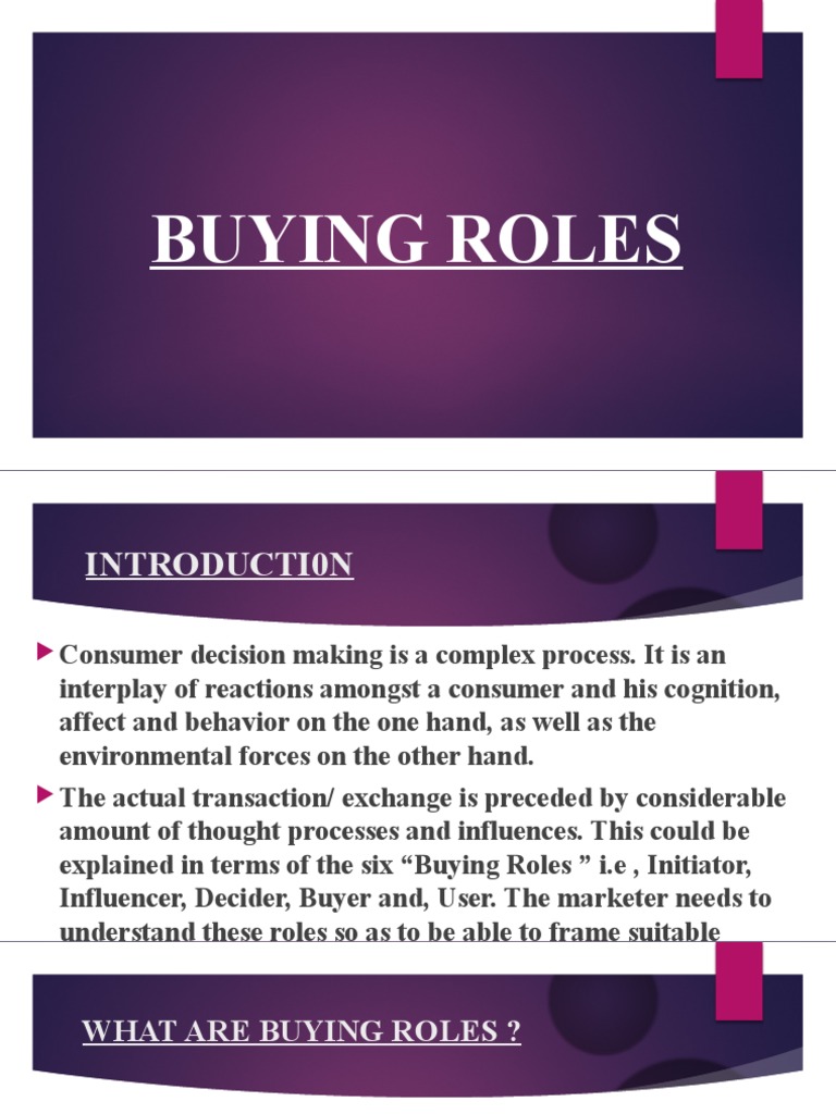 Buying Roles | PDF | Procurement | Decision Making