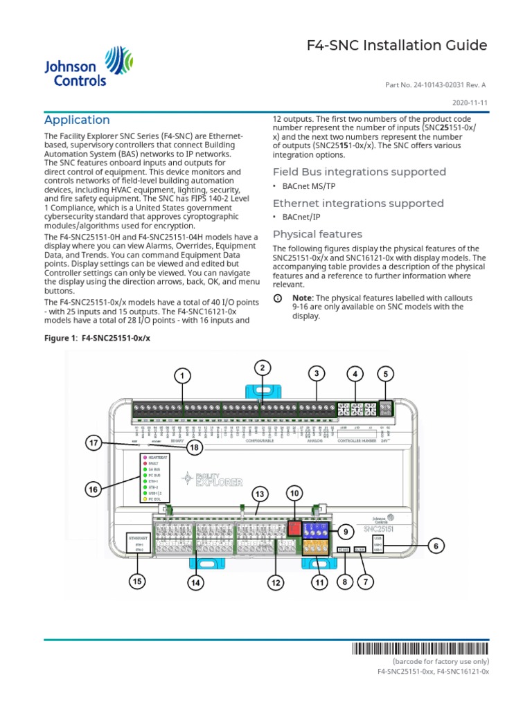 F4-SNC Network Controller Installation Guide | PDF | Electrical Wiring ...