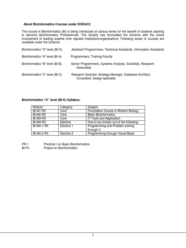 BioInformatics Syllabus | PDF | Pointer (Computer Programming) | Matrix ...