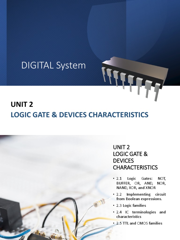 Unit 2 - Logic Gate Devices Characteristics (DBV30023) | PDF | Cmos ...