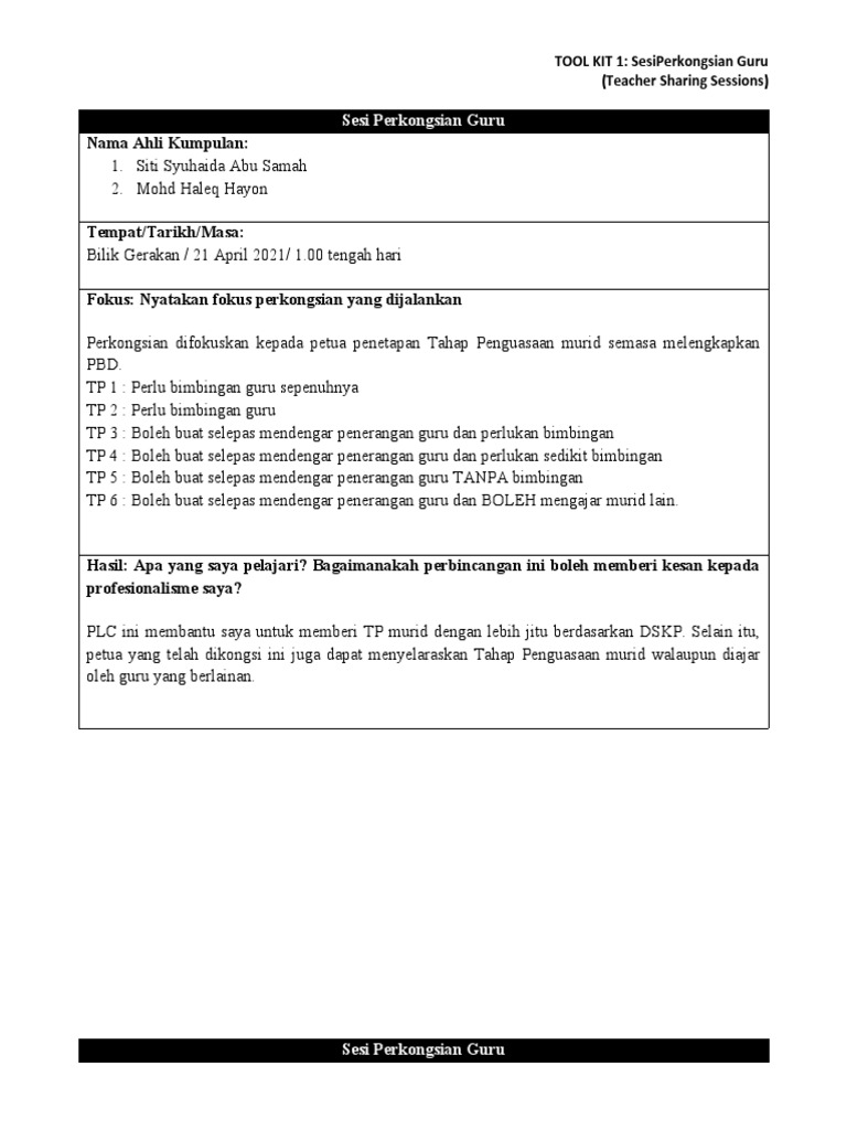 Contoh LAPORAN PLC | PDF