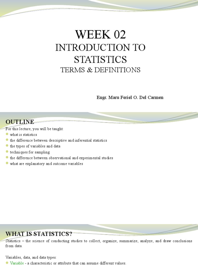 02 Introduction To Statistics | PDF | Level Of Measurement | Statistics