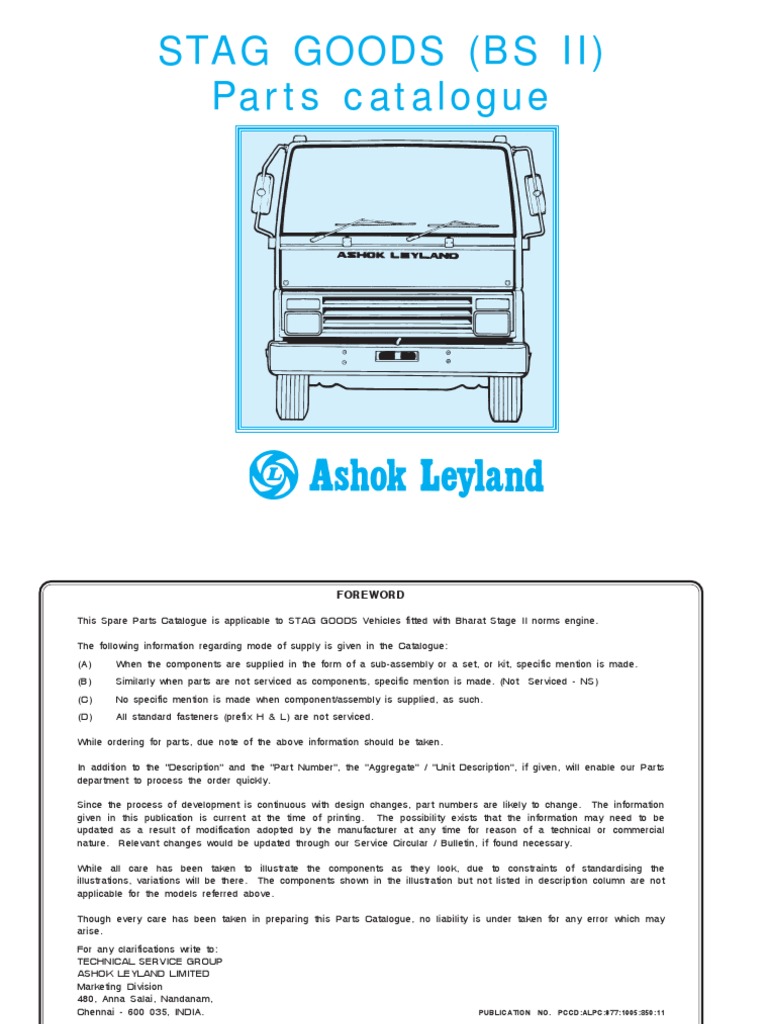 Stag Goods BS II Parts Catalogue | PDF | Valve | Axle