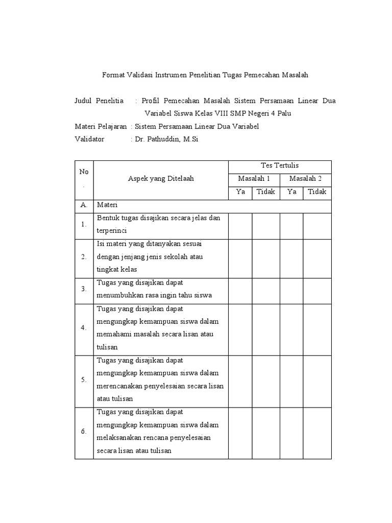 Format Validasi | PDF