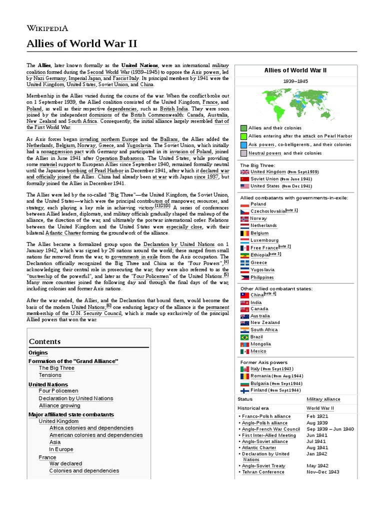 Allies of World War II | PDF | Allies Of World War II | Axis Powers