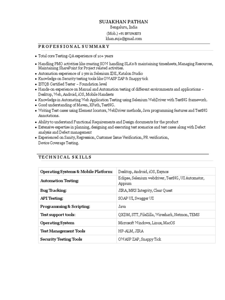 Sujakhan Pathan 10years Avankia Software Bangalore | PDF | Software ...