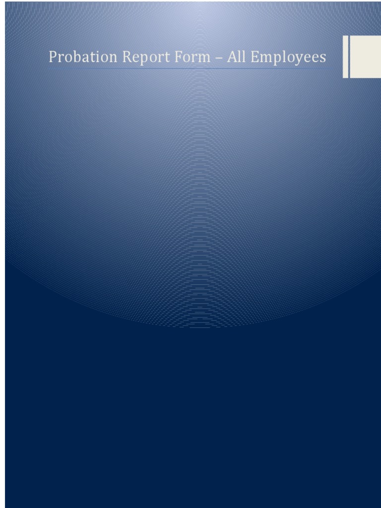 Probation Report Form - All Employees | PDF | Innovation | Attitude ...