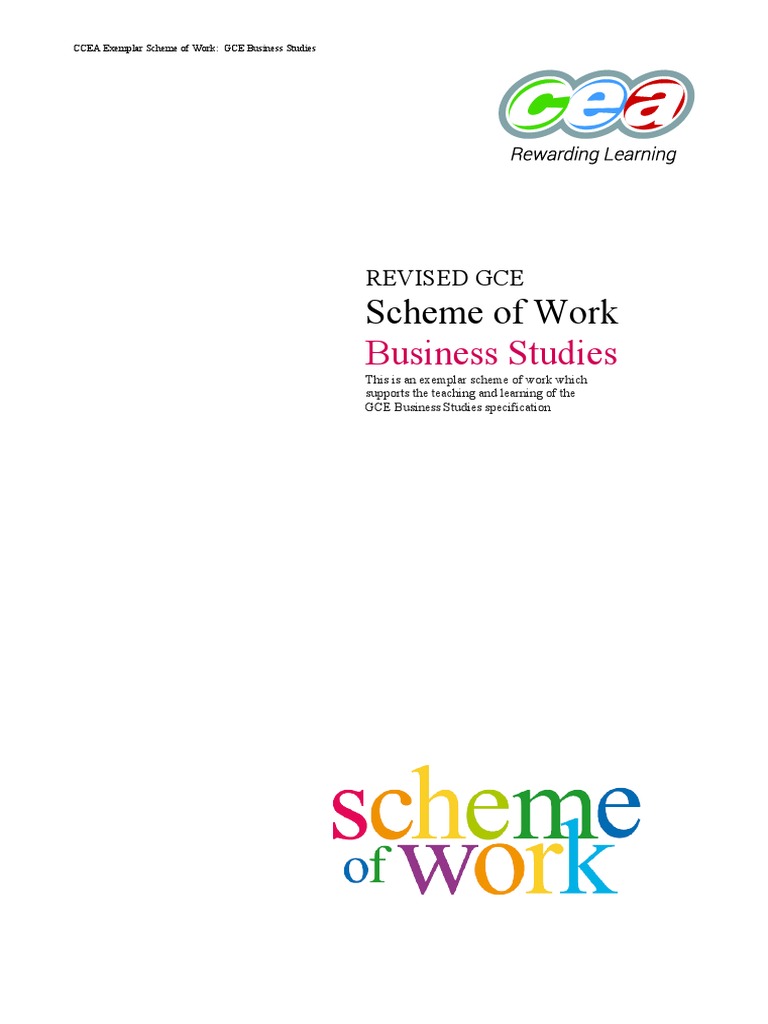 GCE Business Studies Exemplar Scheme | PDF | Entrepreneurship ...