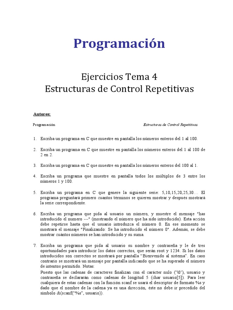 Ejercicios Tema4 Parte2 Enunciados | PDF | Ciencias de la Computación | Programación de computadoras